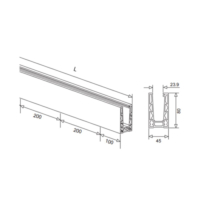 Hollow Aluminum Channel