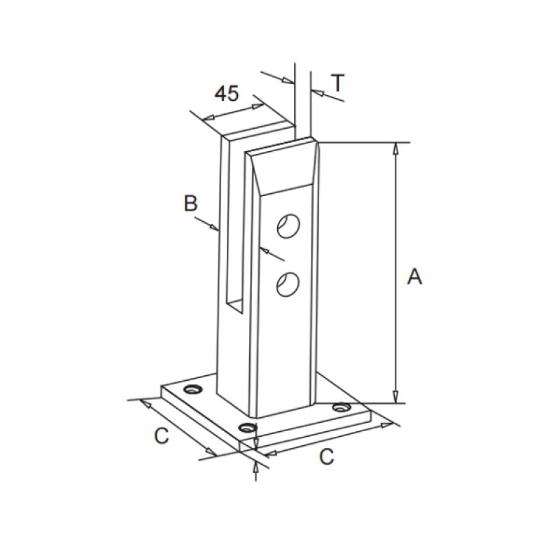 Square Spigot With Base Plate