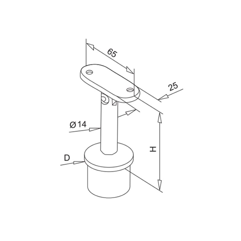 Adjustable Handrail Support Flat-Tube