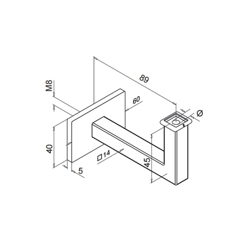 Handrail Wall Bracket-Square Line
