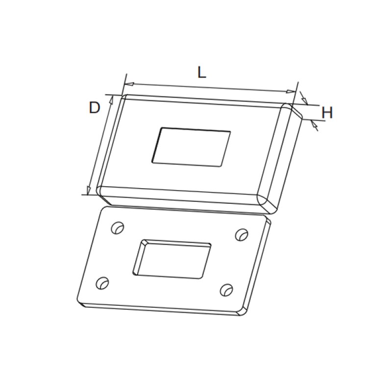 Rectangular Base Plate W/Cover
