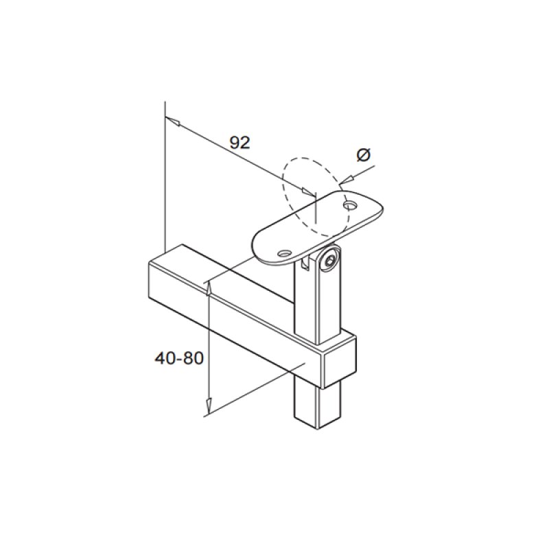 Adjustable Handrail Bracket-Square Line