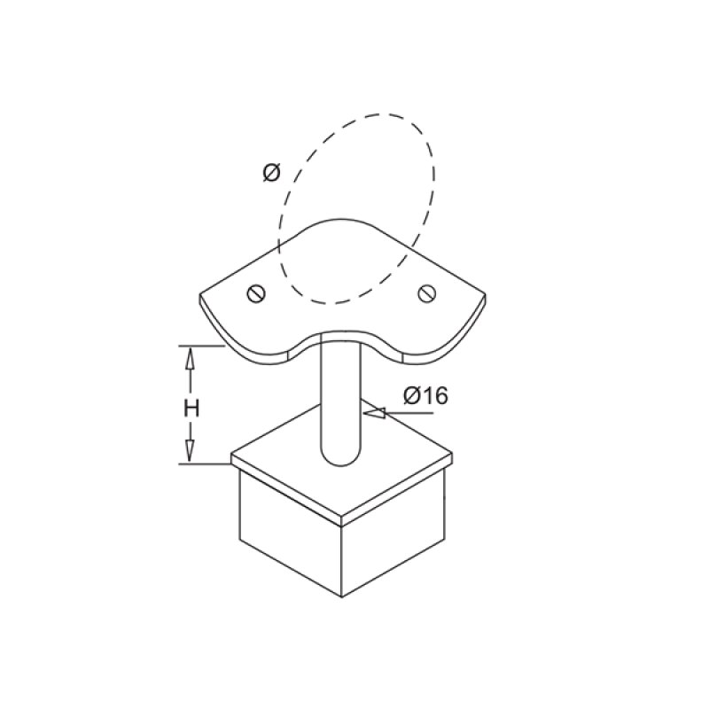 Post Reducer Square - Round "90 Degree"