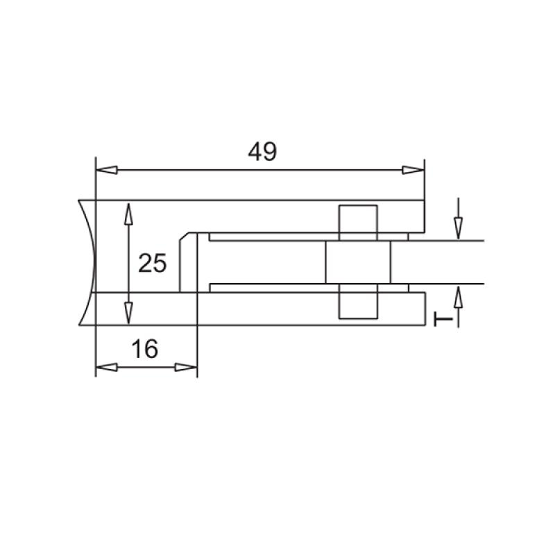 Glass Clamp - Medium "D" Type