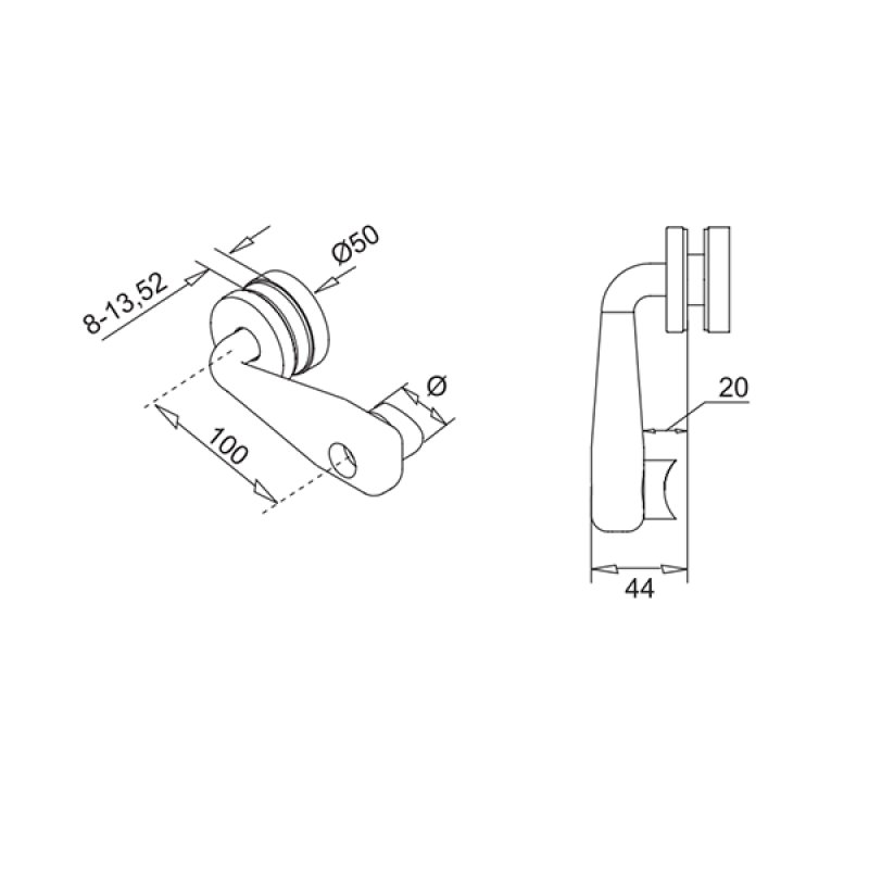 Round Glass Bracket-"End"