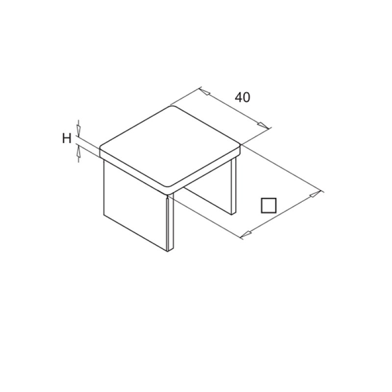 FLAT END CAP FOR RECTANGULAR SLOT TUBE - Glass railing|Stainless steel ...