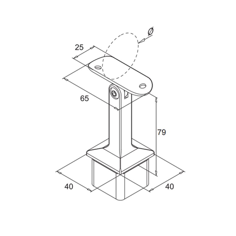 Adjustable Handrail Support-Square