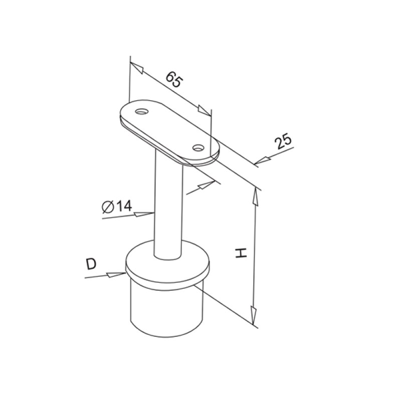 Handrail Support Flat-Tube