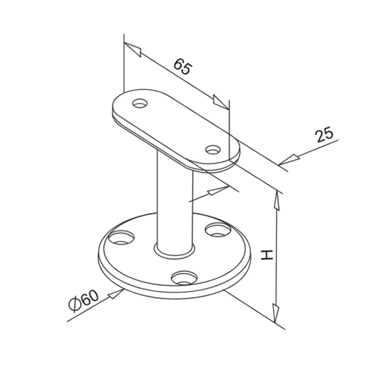 Handrail Flange Support- Flat