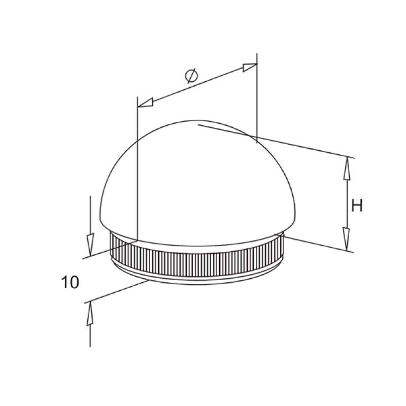 Half Ball Curved End Cap